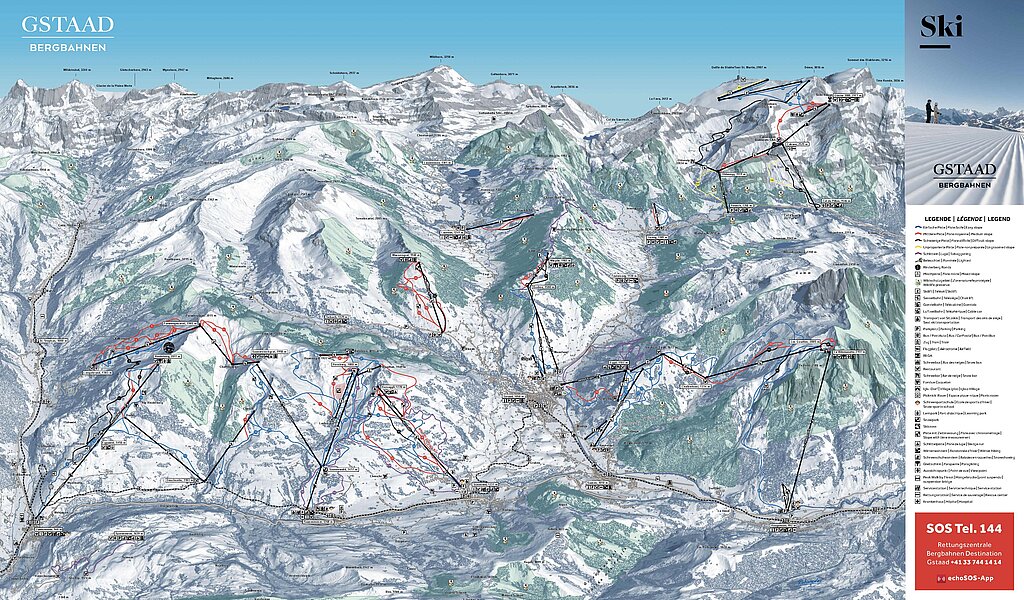Gstaad Slope Map – All Ski Areas & Slopes at a Glance